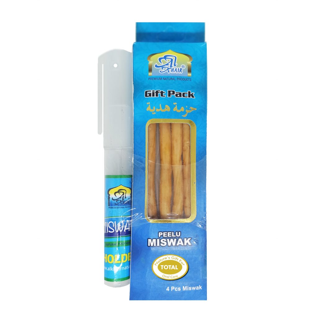 Miswak Gift Pack - 4 Miswaks with a Pen Shaped Holder - AL Khair